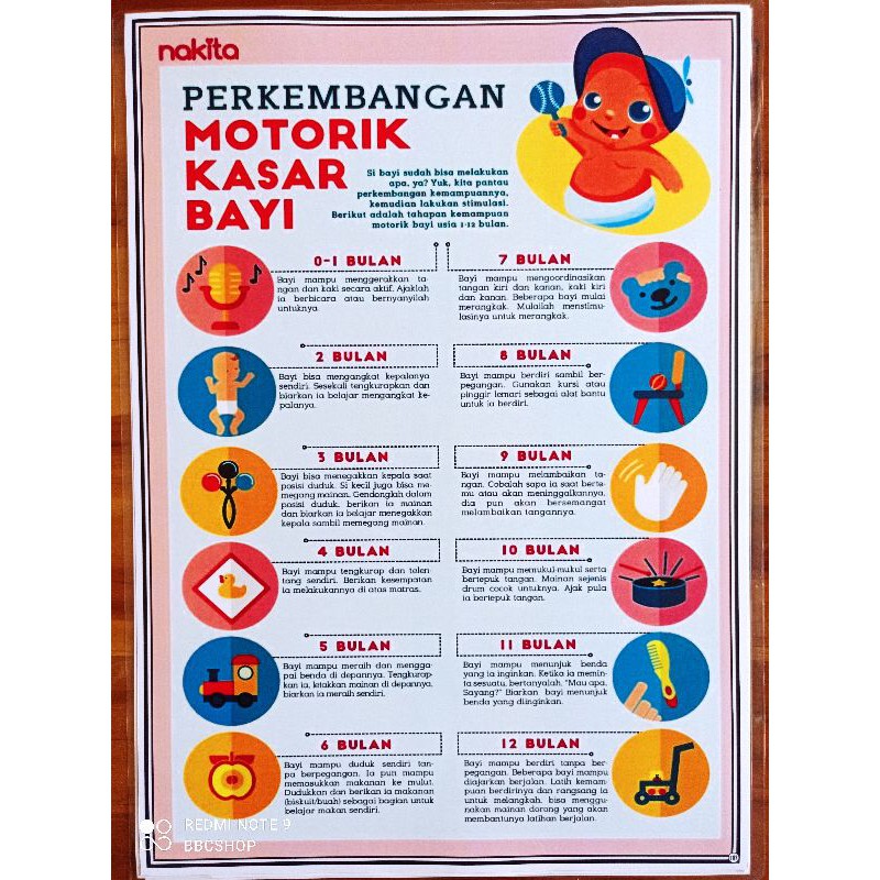 Jual (187) POSTER PERKEMBANGAN MOTORIK KASAR BAYI | Shopee Indonesia