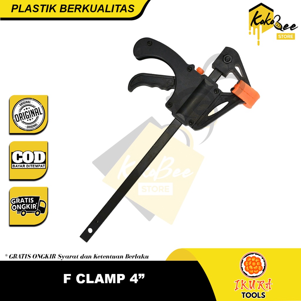 Jual Klem jepit kayu F clamp 4 inch quick release - Catok penjepit ...