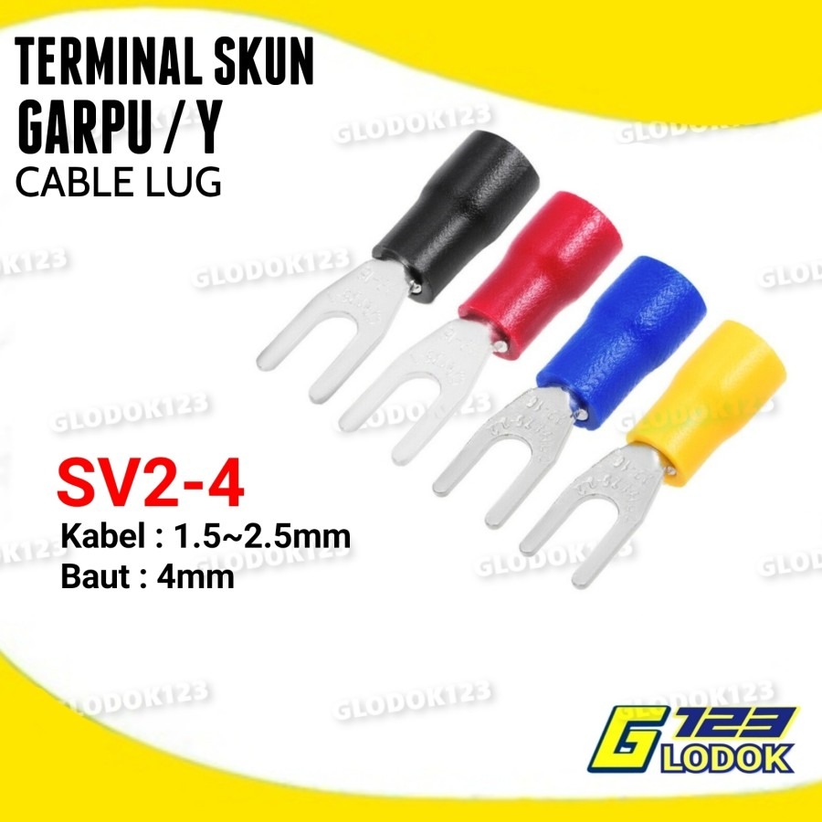 Jual Kabel Skun Y Fork Isolasi SV2-4 Cable Lug Terminal Sekun | Shopee Indonesia