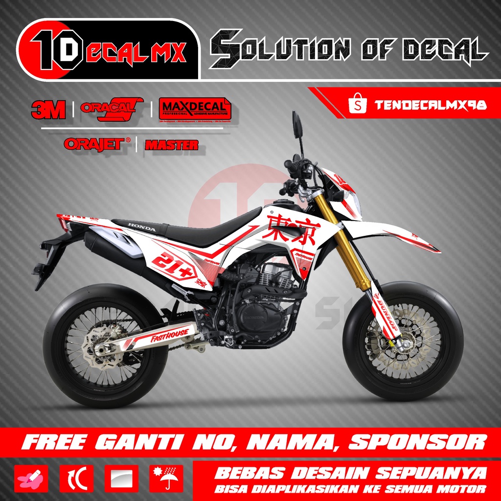 Jual Decal CRF 150 L FULL BODY MERAH PUTIH SIMPLE TOKYO | Shopee Indonesia