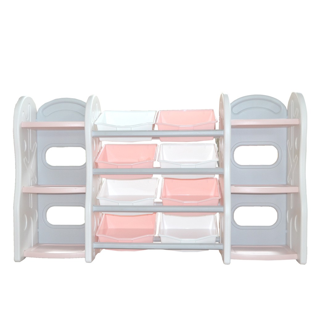 Jual Rak Penyimpanan Kebutuhan / Mainan 4 Tingkat Box 2 Sekat Warna ...