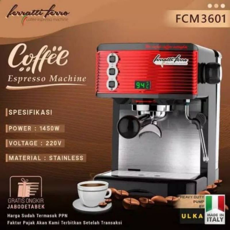 Jual Mesin kopi / Coffee Espreso machine Ferrati Ferro FCM -3601+Free ...