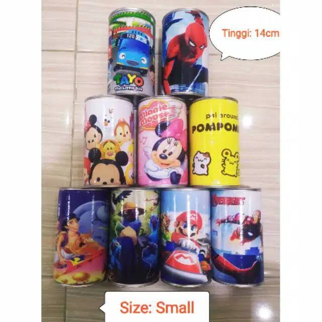 Jual CELENGAN TABUNG KALENG KARAKTER UKURAN SMALL | Shopee Indonesia