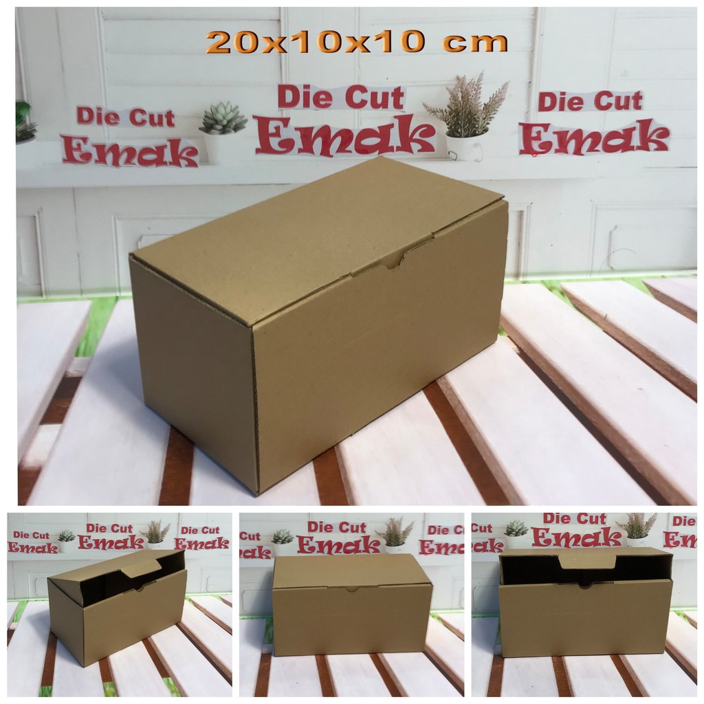 Jual kardus box uk.20x10x10 cm karton DIE CUT | Shopee Indonesia