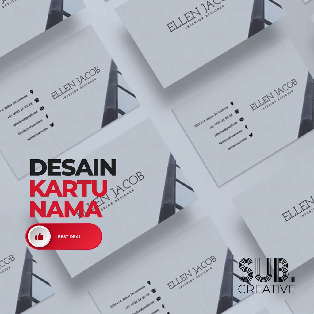 Jual Jasa Desain Custom Kartu Nama Profesional (Bisa Request Dengan QR ...