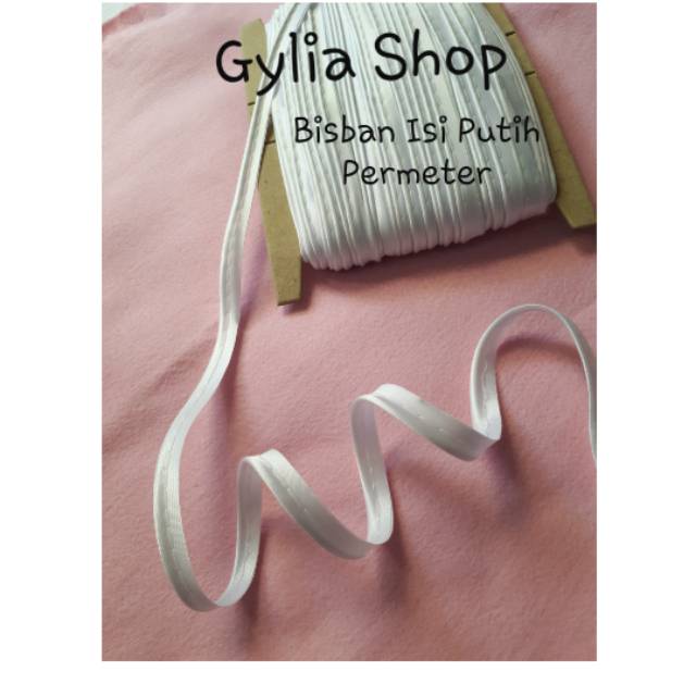 Jual Bisban Putih isi / Lis Baju isi / Bisban isi Meteran | Shopee ...