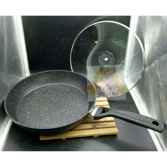 Jual Wajan / Marbel Frypan 24Cm Soft-Stone Coating Dgn Tutup Kaca Anti ...