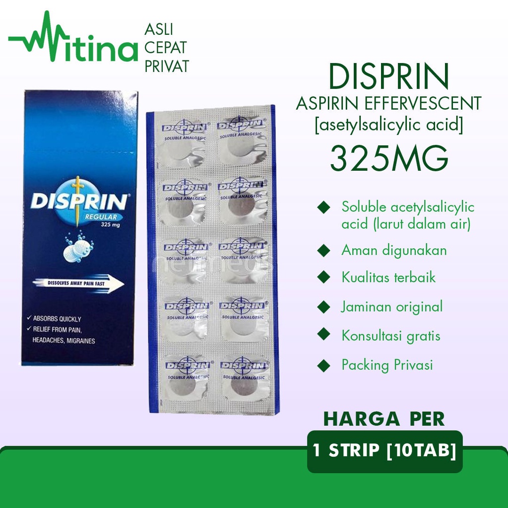 Jual DISPRIN SOLUBLE ASPIRIN 325MG EFFERVESCENT ANALGESIC SAKIT KEPALA ...