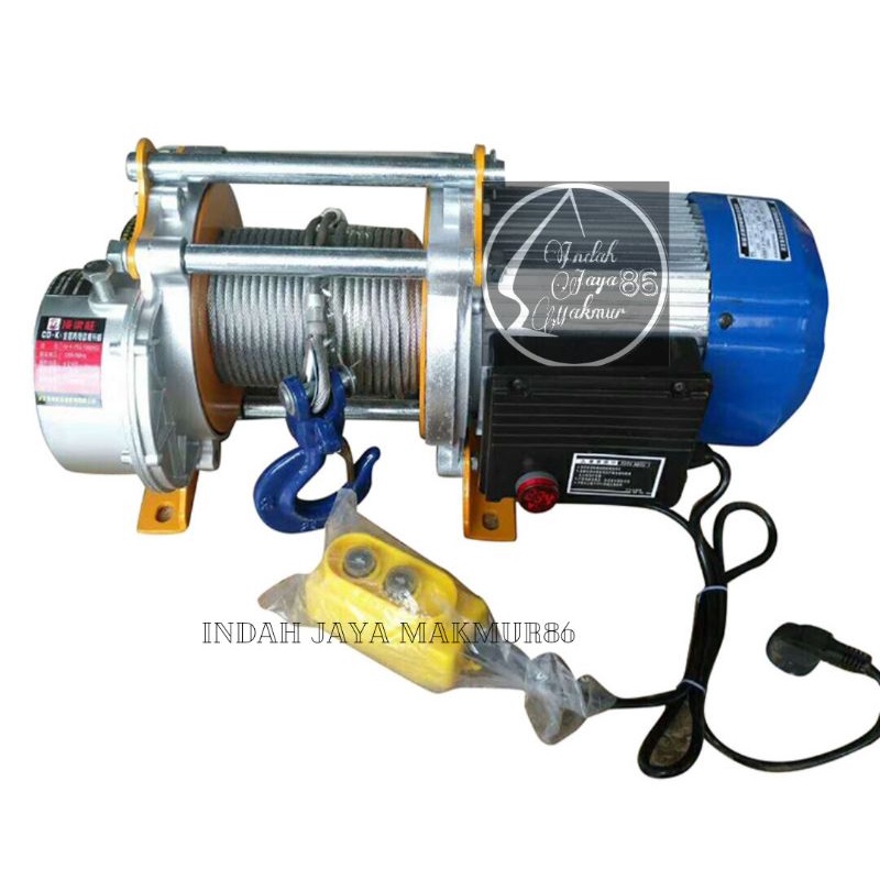 Jual elecktrick winch 1200 kg x 30 meter 1 pas katrol electric electric ...