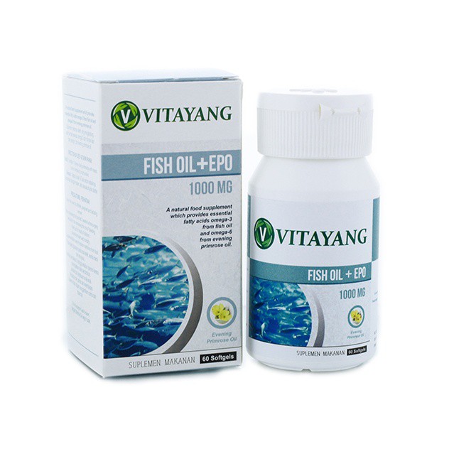 Jual Vitayang Fish Oil + EPO 1000mg (1 botol isi 60 Softgel) | Shopee ...