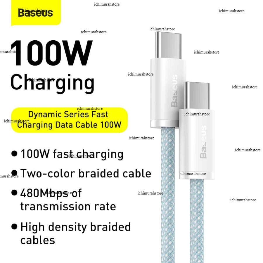 Jual Baseus Dynamic Series Fast Charging Data Cable C To C 100w 1m 2m
