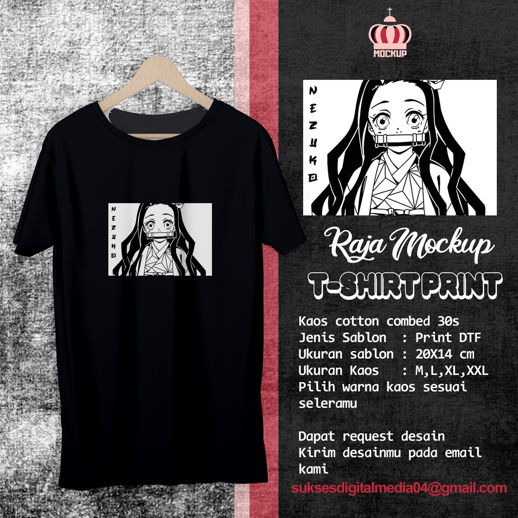 Jual KAOS NEZUKO ANIME DEMON SLAYER HITAM PUTIH | Shopee Indonesia