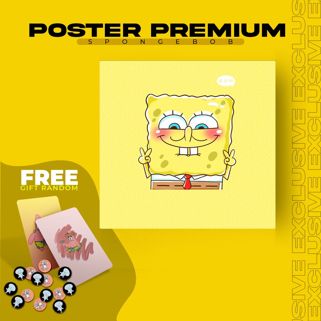 Jual [BM Poster Premium] SPONGEBOB (15 cm x 20 cm) || Hiasan Dinding ...