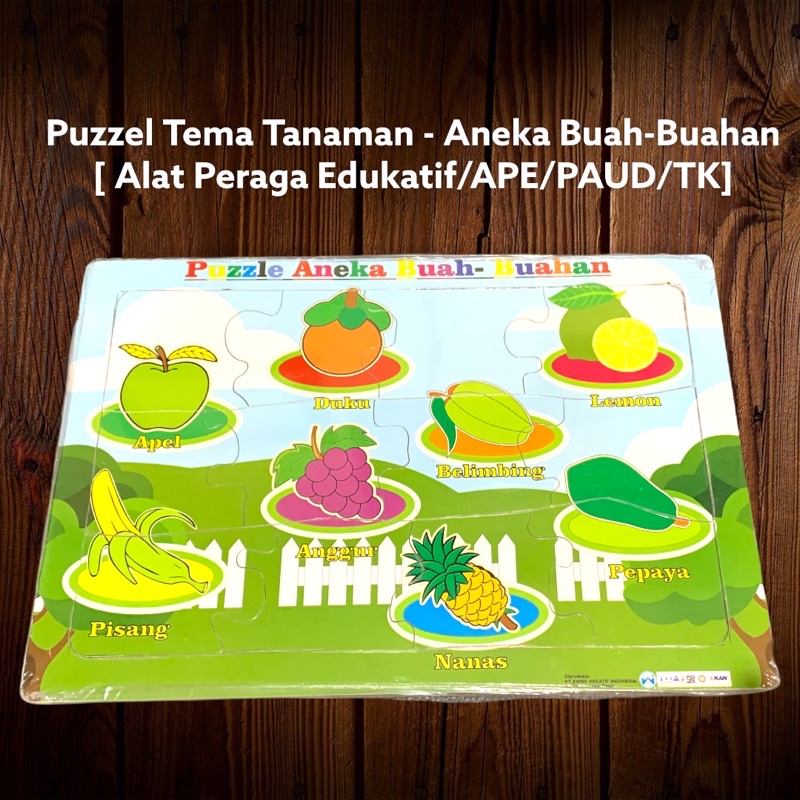 Jual Mainan Edukasi Anak Puzzel Kayu - Puzzel Tema Tanaman-Aneka Buah ...