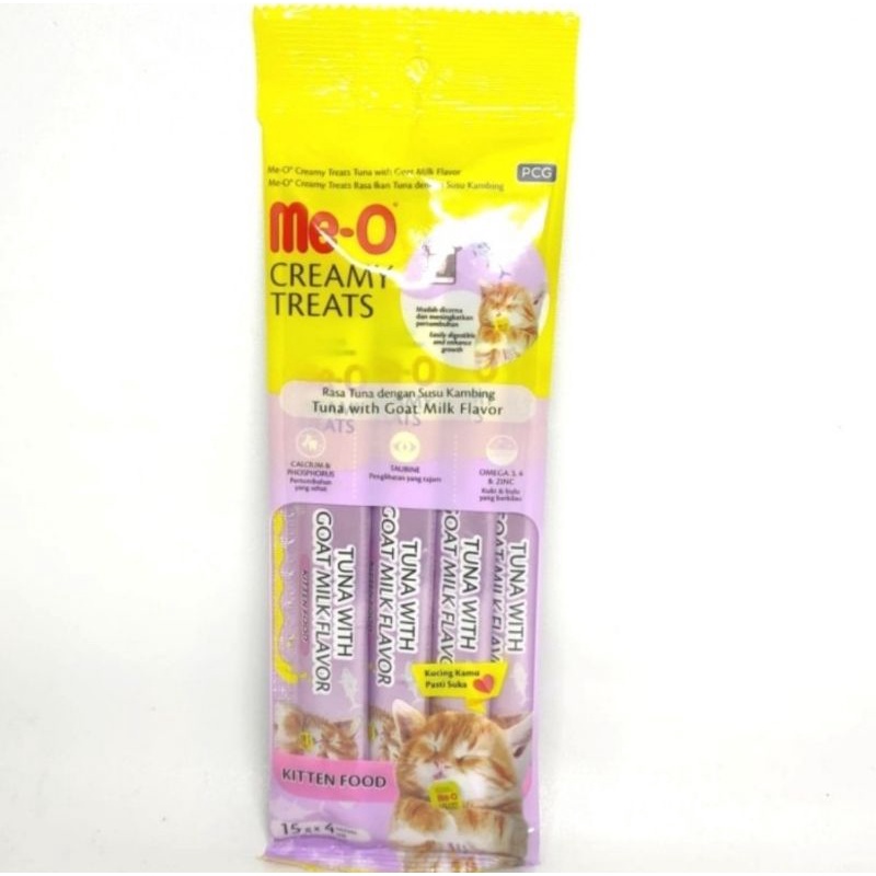 Jual Meo Me-o Creamy Treats Snack Kucing Kitten Rasa Tuna With Goat ...