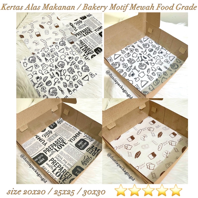 Jual GROSIR Kertas Alas Kue full motif mewah untuk Roti / brownies ...