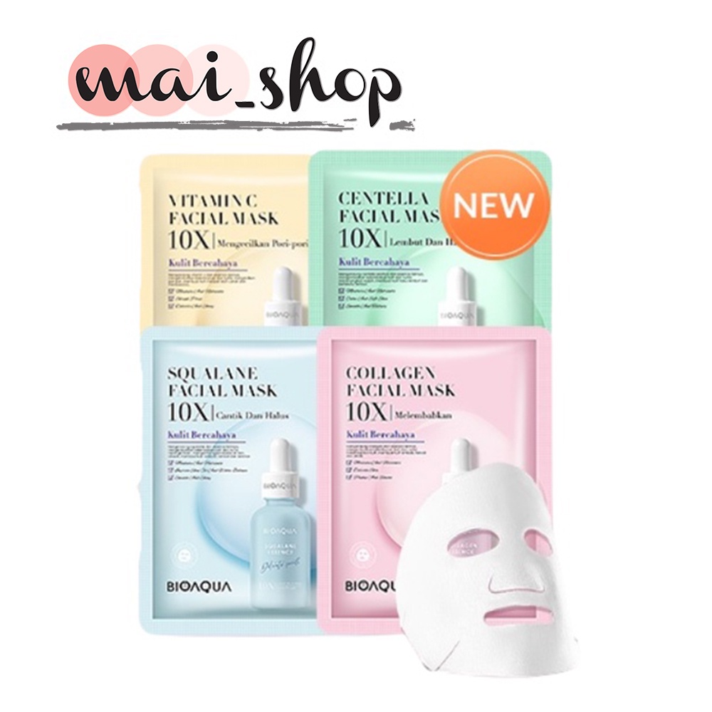 Jual Bioaqua Sheet Mask 10X The Effect - Whitening | Anti-Aging | Repair | Moisturizing Facial ...