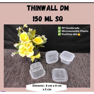 Jual THINWALL DM 150 ML SQUARE / SQ MINI segi4 ISI 25 Set | Shopee ...