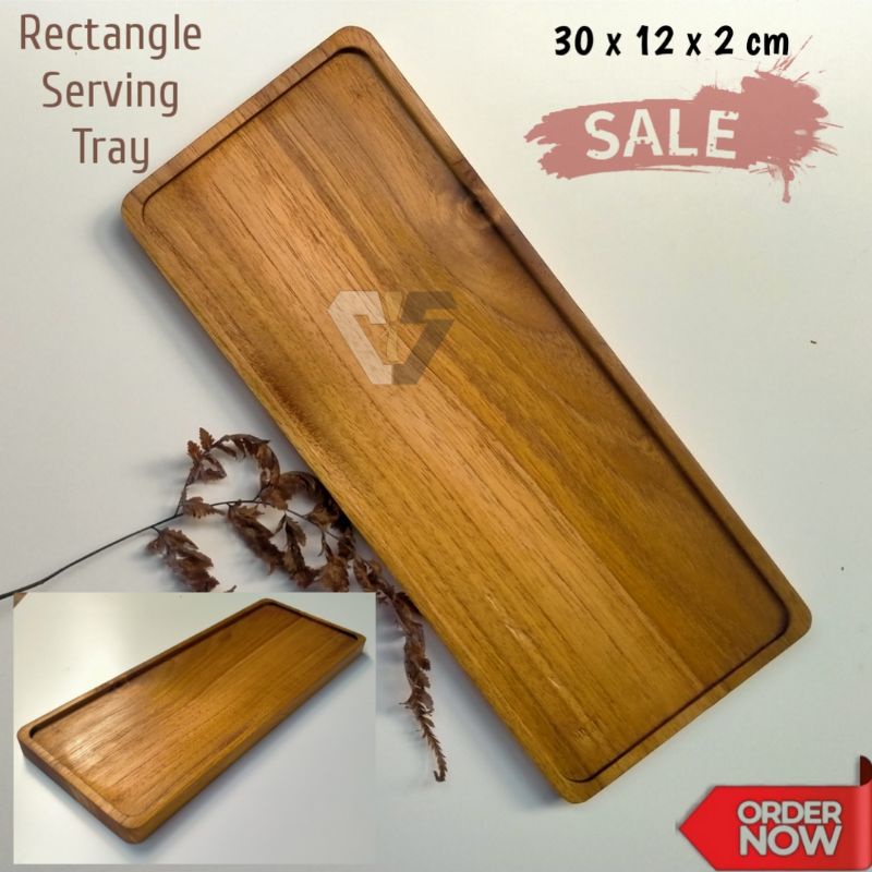 Jual wooden tray serving tray tatakan kayu piring saji bill tray ...