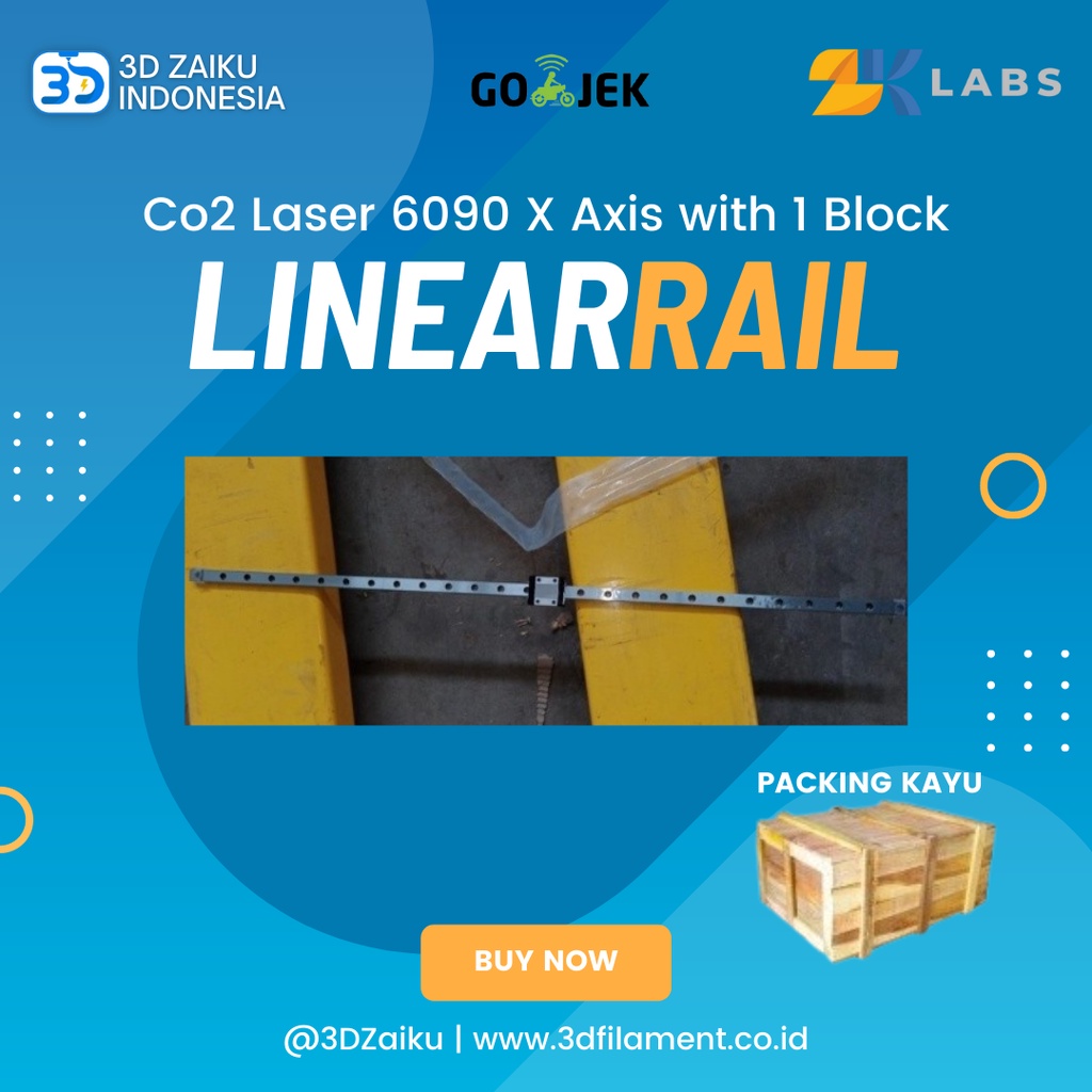 Jual ZKLabs CO2 LS-6090 Laser 6090 X Axis Linear Rail with 1 Block | Shopee Indonesia
