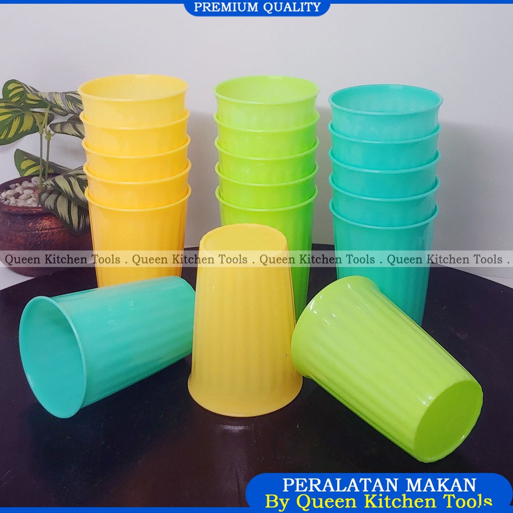 Jual (RANDOM) 6 Pcs Gelas Minum Plastik Model Bambu | Gelas Harian Anti ...