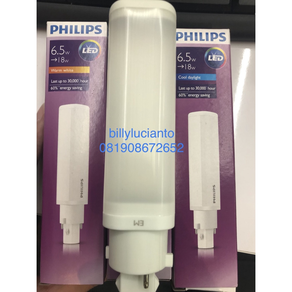 Jual LAMPU PHILIPS LED PLC 6,5 WATT 2P TERSEDIA 3 WARNA 6.5W 6,5W ...