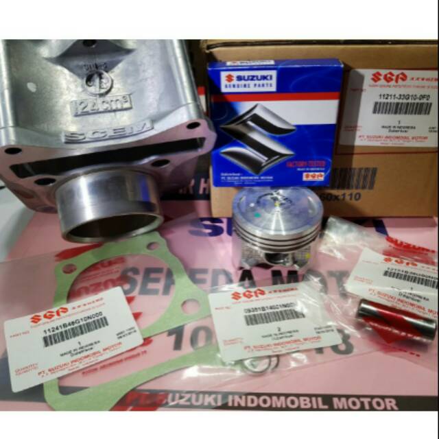 Jual BLOK SEHER SET PISTON KIT PAKING BLOK SPIN SKY WAVE SKY DRIVE HAYATE ASLI SUZUKI | Shopee ...