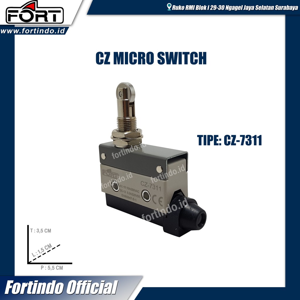 Jual Micro Switch CZ-7311 Saklar Sensor Limit Switch MERK FORT Ada Rodanya | Shopee Indonesia