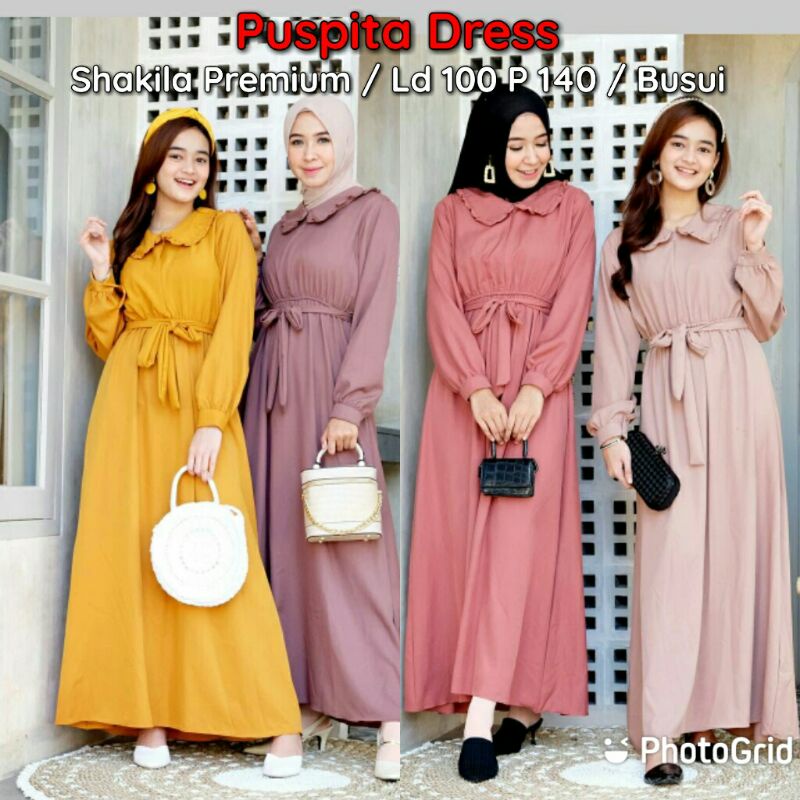 Jual GAMIS BUSUI SIMPEL ELEGAN BAHAN SHAKILA PREMIUM LD 100 P 140 MURAH ...