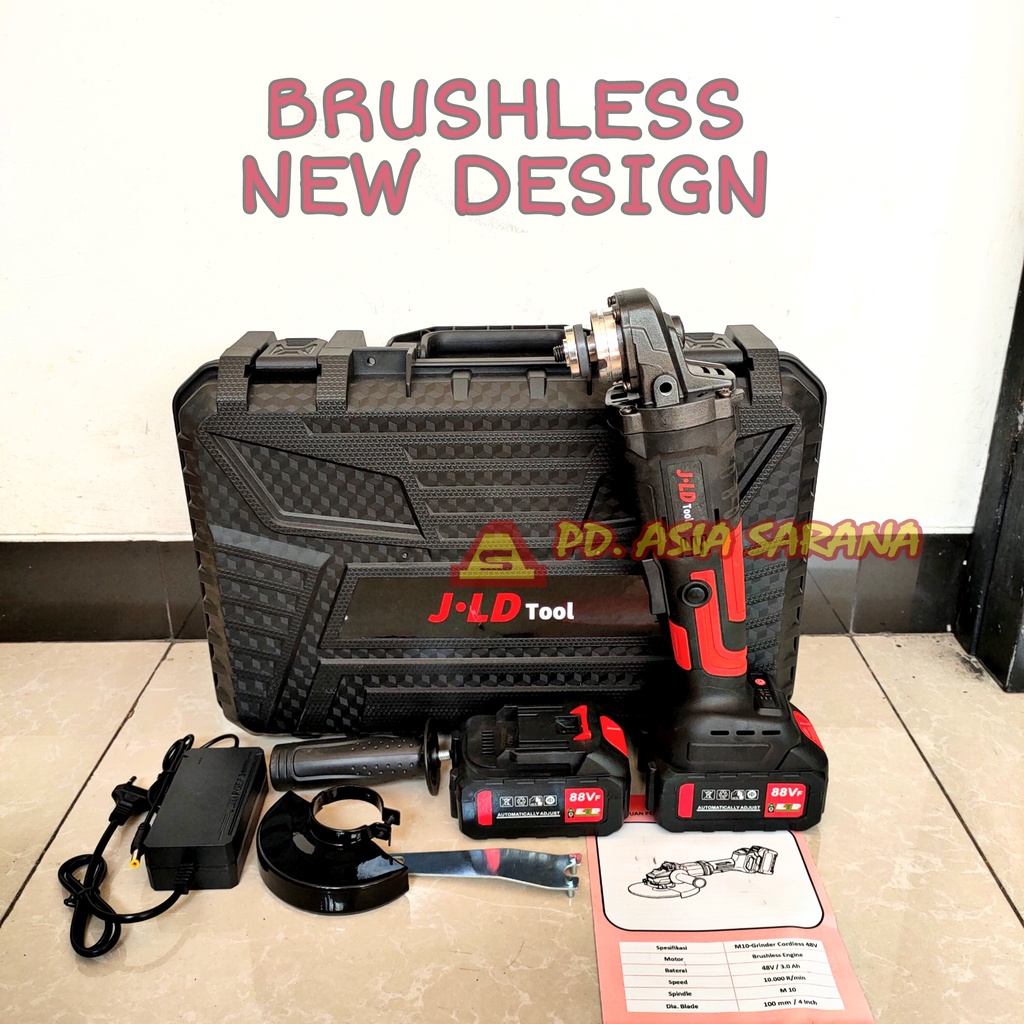Jual Cordless Angle Grinder 88Vf Brushless JLD Mesin Gerinda Baterai ...