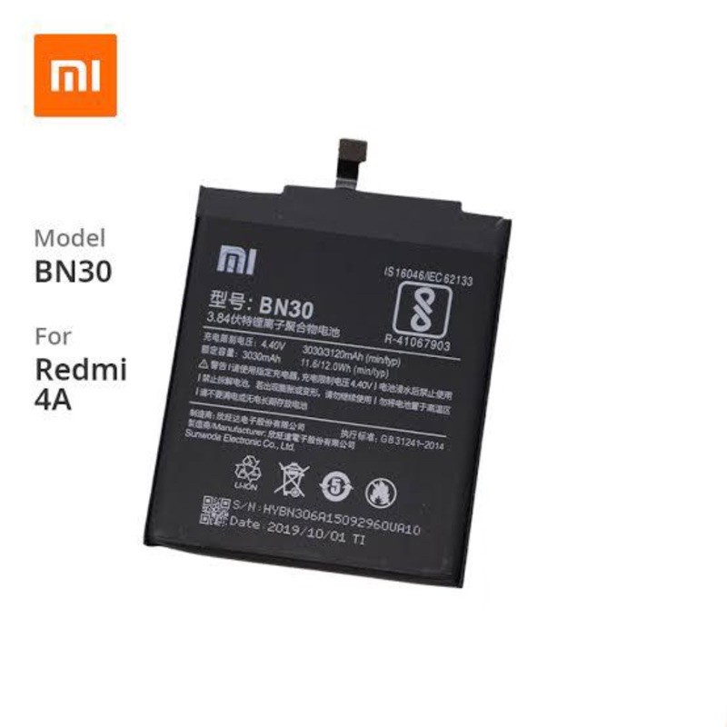 Jual BATTERY BATERAI XIAOMI REDMI 4A BN30 BN-30 ORIGINAL 99 | Shopee Indonesia
