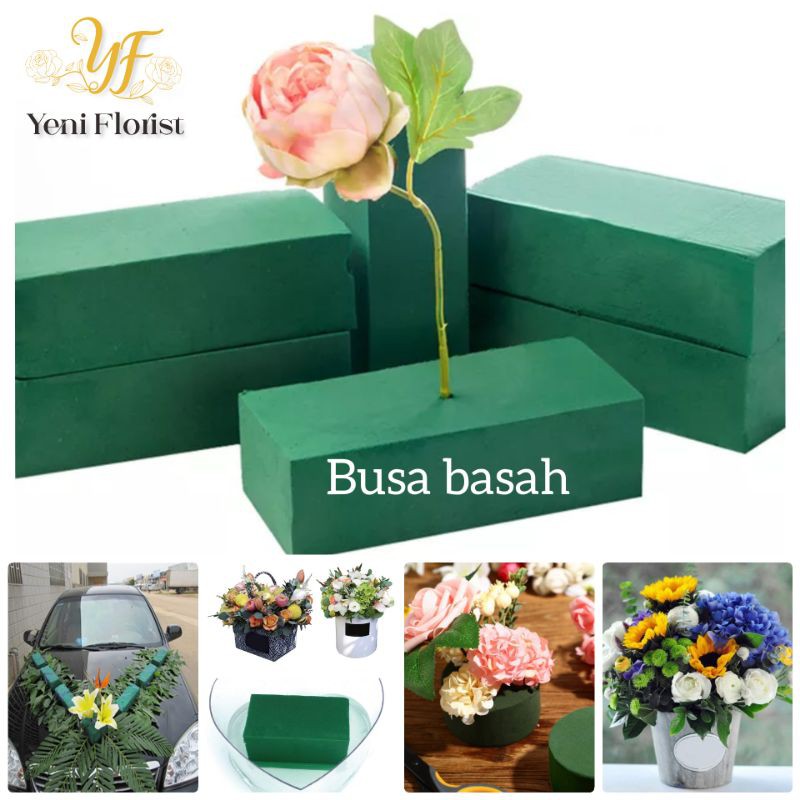 Jual busa basah / busa bunga / floral foam / oasis/ busa hijau / busa ...