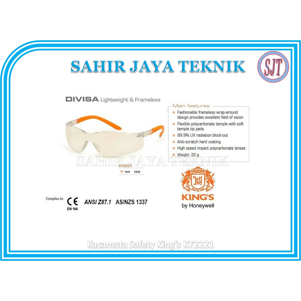 Jual Kacamata Safety Kings KY2221 Safety Glass Kings KY2221 Harga Per ...