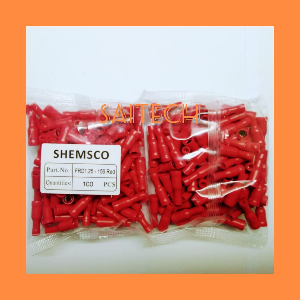Jual SKUN KABEL INSULATED FEMALE BULLET FRD 1.25-156 MERAH. | Shopee ...