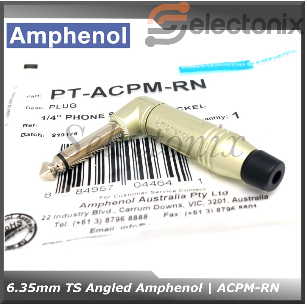Jual Jack Audio 1/4" TS Angled | Amphenol [PT-ACPM-RN] | Shopee Indonesia