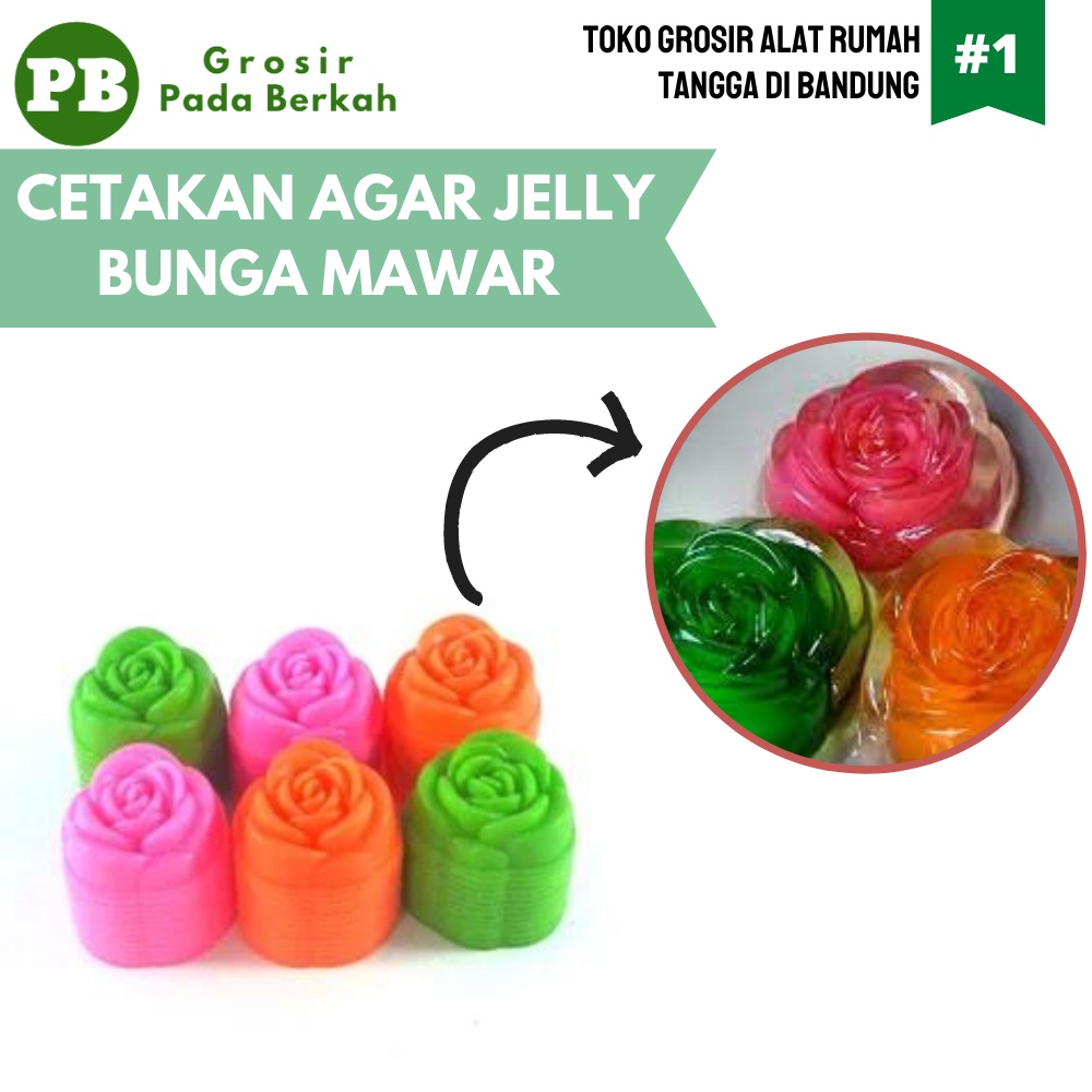 Jual Cetakan Agar Jelly Kue Puding Bentuk Bunga Mawar 1Lusin - RANDOM ...