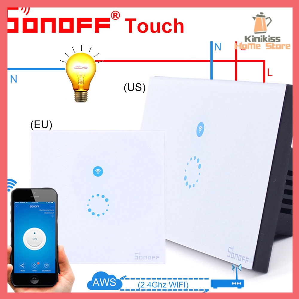 Jual Saklar WiFi Otomatis Rumah Itead Sonoff Touch/T1 EU Wifi Wall ...