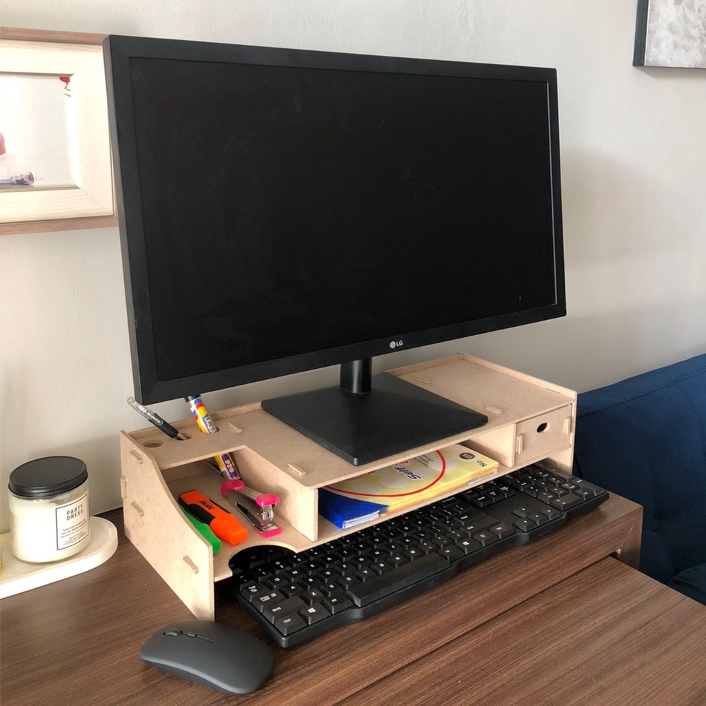 Jual Mega_1688 Kotak Penyimpanan Meja Stand Monitor Drawer Storage ...