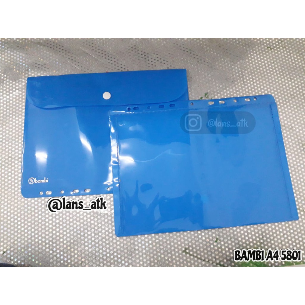 Jual MAP KANCING PLASTIK BAMBI A4 TYPE 5801 / MULTIHOLES PP POCKET ...