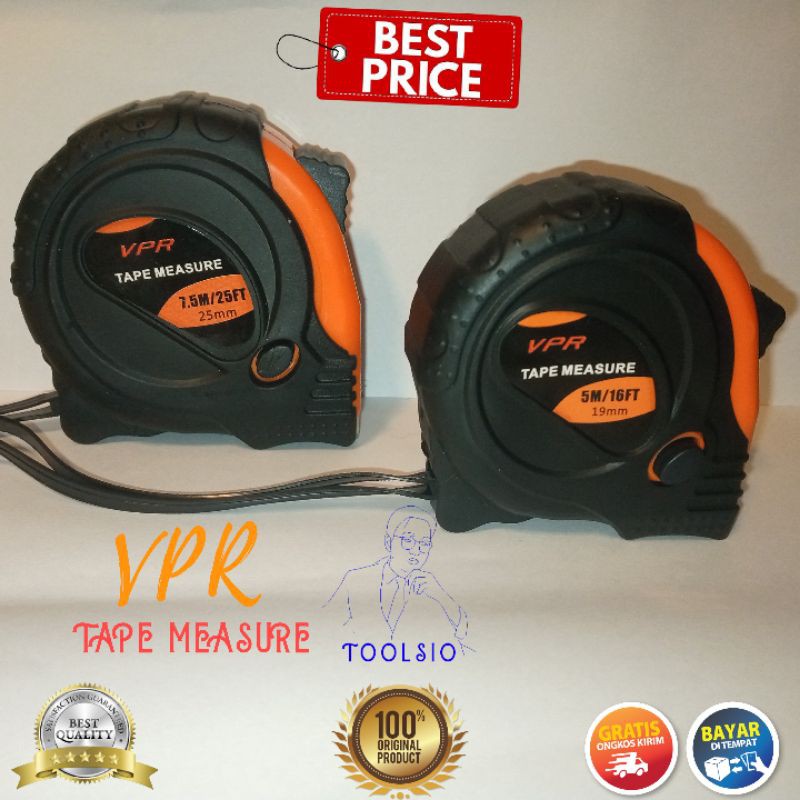 Jual Meteran VPR Ukuran 5m / Meteran VPR Ukuran 7,5m / VPR Tape Measure ...