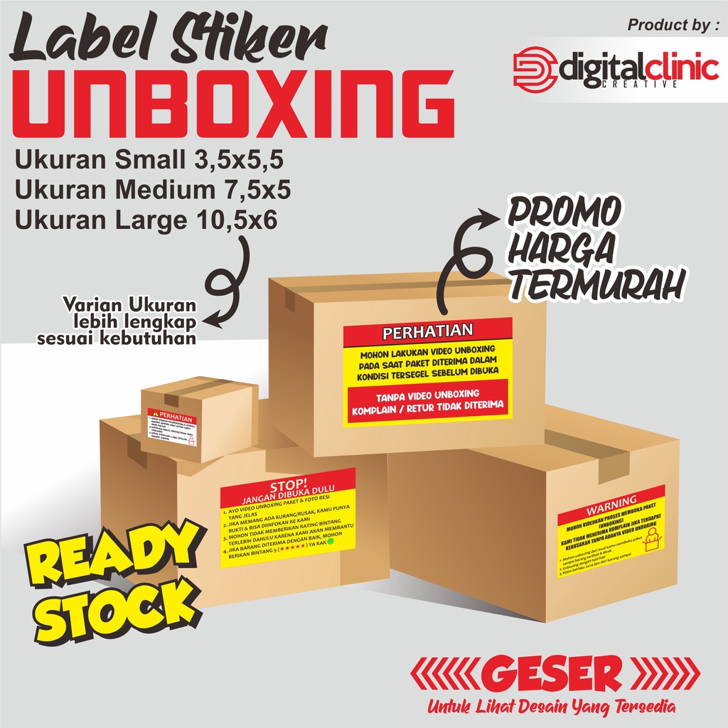 Jual Stiker Peringatan Unboxing Sticker Label Pengiriman Olshop Video ...