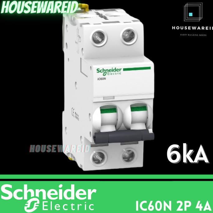 Jual MCB Schneider Acti9 iC60N 2 Phase 4 Ampere Original SNI, 2p 4a 2 pole | Shopee Indonesia