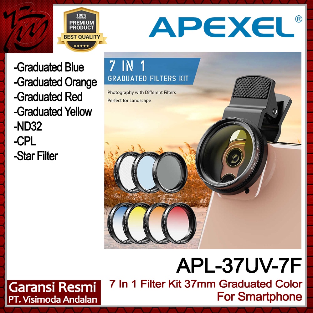 Jual Apexel APL-37UV-7G 7 in 1 Filter Kit 37mm Graduated Color | Shopee Indonesia