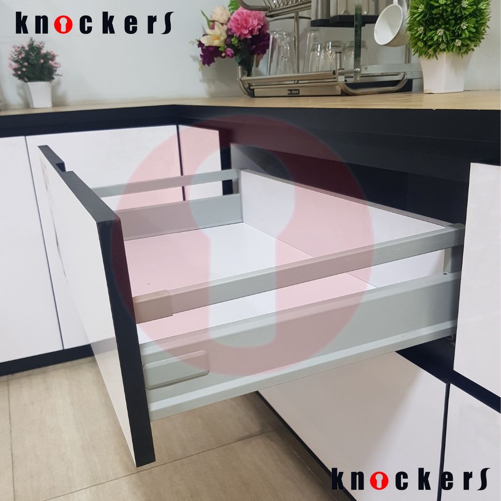 Jual Knockers Slim Box Steel Drawer Side H 80 MM TBH80 | Shopee Indonesia