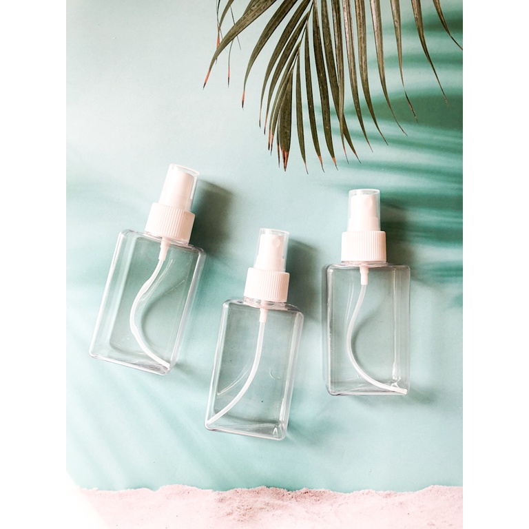 Jual 100ml Botol Plastik Kotak Tutup Spray Mist HOME LIVING Square ...