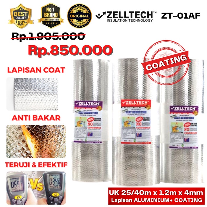 Jual ALMUNIUM FOIL ZELTECH 15 METER FREE 1 METER PEREDAM PANAS ATAP ...