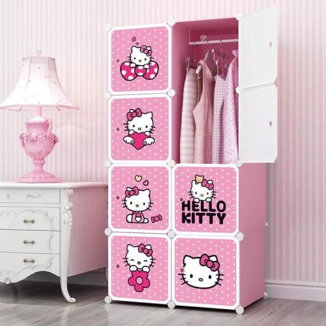 Jual Lemari Rakit Pakaian Anak 8 Kotak Lucu Motif Karakter Kartun ...