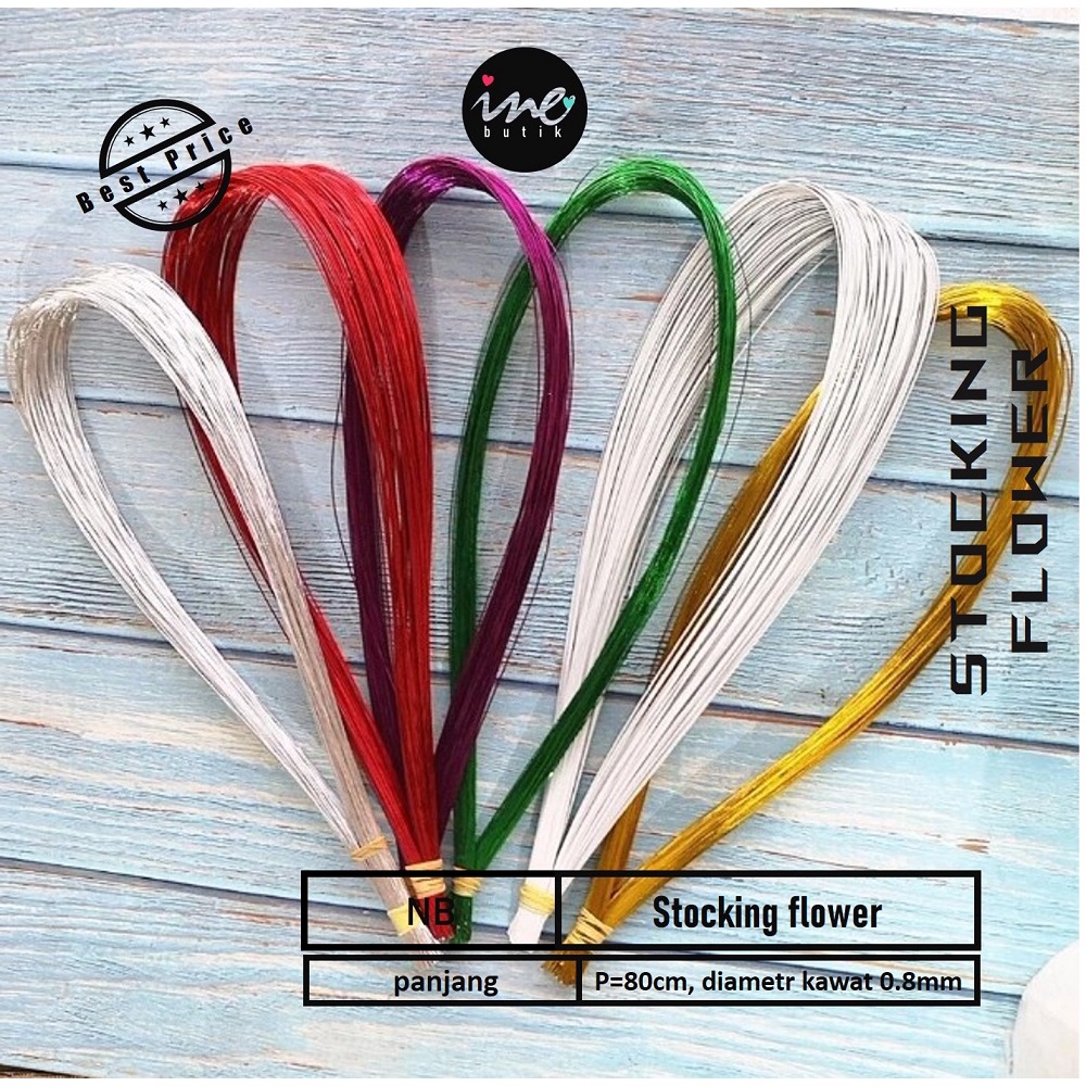 Jual KAWAT KAIN KAOS METALIC 0.8MM PANJANG 80CM ISI 20BATANG | STOCKING ...