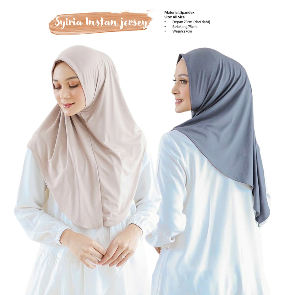 Jual Jilbab Instan Jersey Premium Bergo Instant Zaida Syria Polos Jersey Daily Hijab Kerudung ...