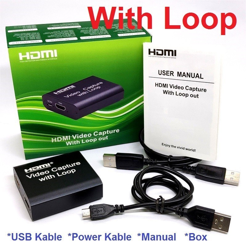 Jual HDMI VIDEO CAPTURE CARD with LOOP USB 2.0 1080p 60fps | Shopee ...